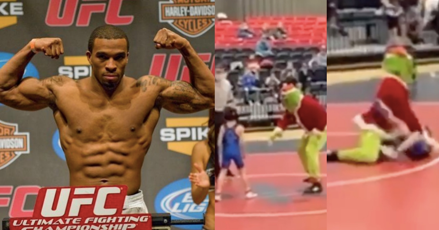 Ex-UFC Fighter Gerald Harris Dresses Up As The Grinch To Wrestle Kids ...