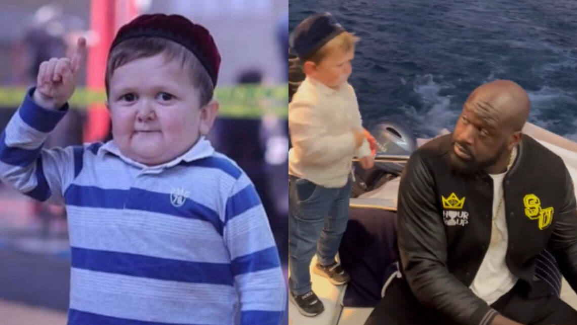 Hasbulla Delivers a Jab to the Chin of NBA Champion Shaquille O'Neal in ...