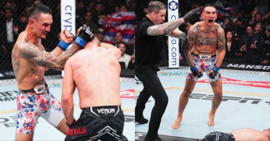 Max Holloway KOs Justin Gaethje with One Second Left on the Clock to ...