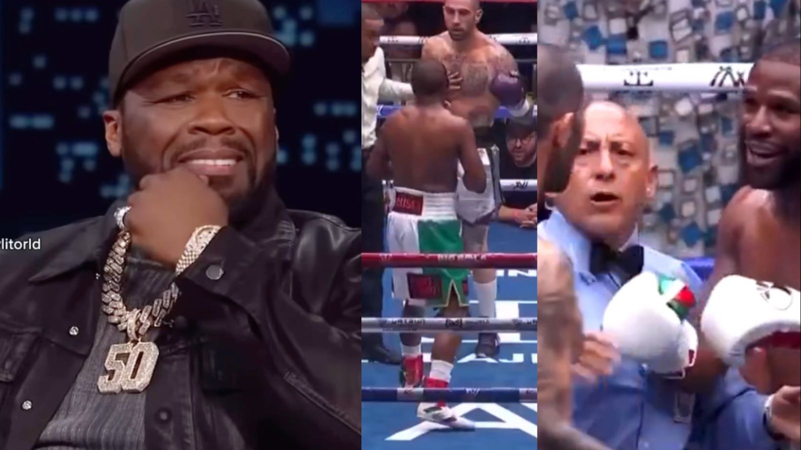 50 Cent Mocks Floyd Mayweather For Firing Referee Mid-Fight In ...