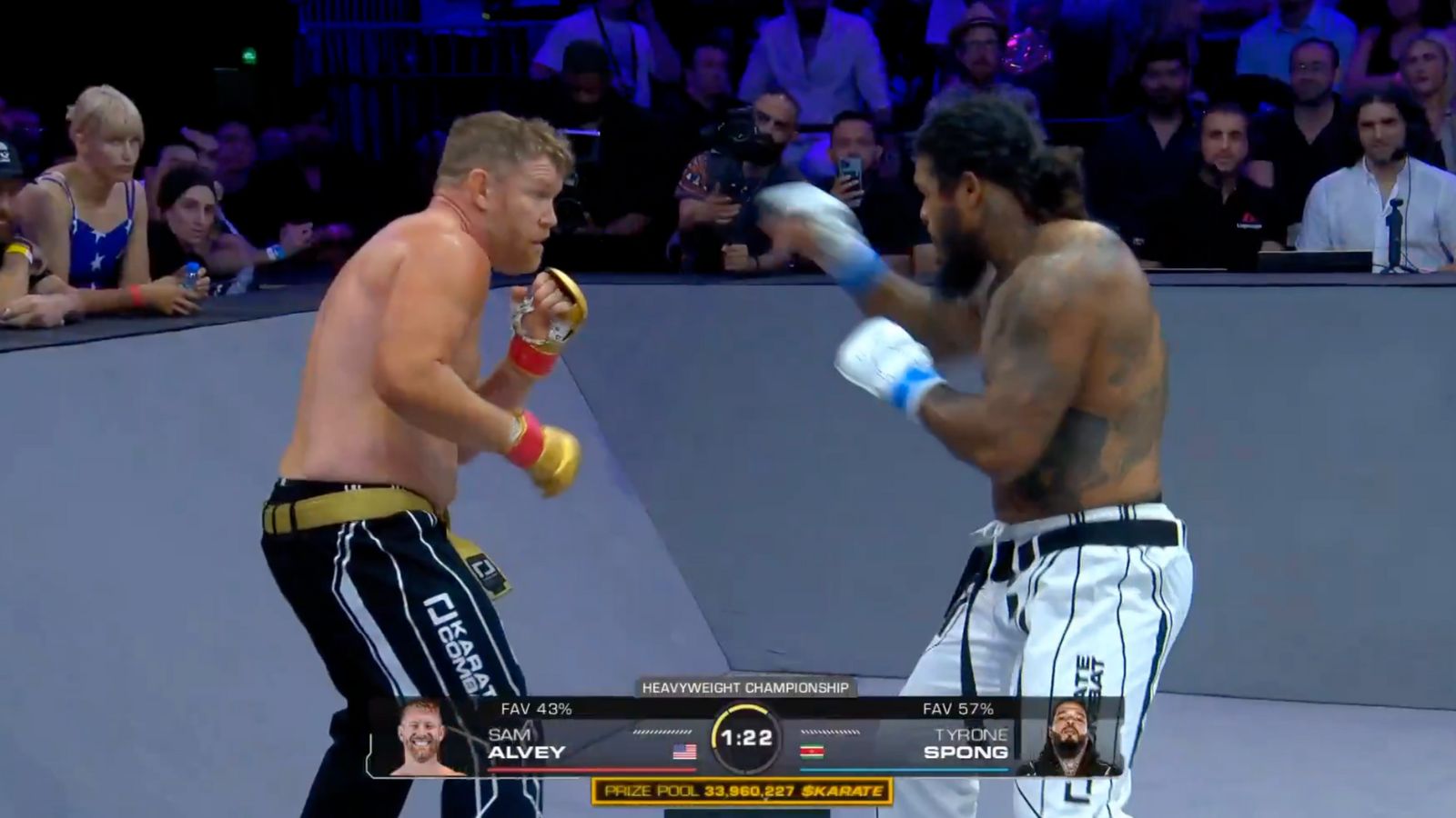 Sam Alvey Knocks Out Tyrone Spong at Karate Combat 54 in Dubai, Calls Out Eddie Hall | MiddleEasy