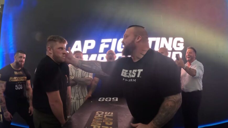 Former World’s Strongest Man Eddie Hall Delivers Brutal Power Slap to ...
