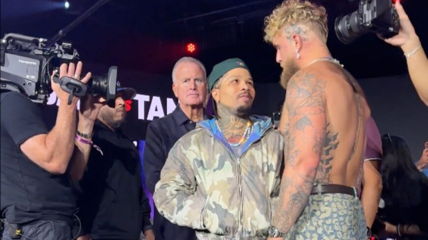 Jake Paul Bends Down to Meet Gervonta Davis in Surreal Faceoff Moment ...